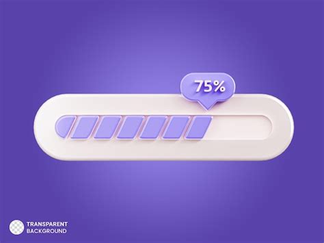 premium psd 75 progress of loading bar icon 3d render