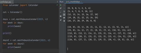 Модуль Calendar языка Python Календари на месяц и год