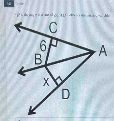 16 1 Point Vector Ab Is The Angle Bisector Of ∠ Cad Se Math