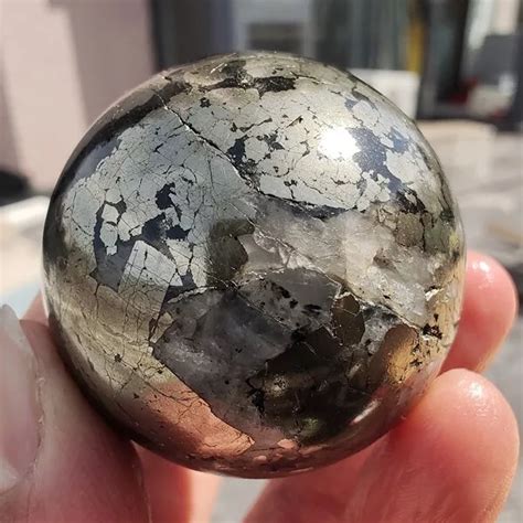 220g Chalcopyrite Agate Crystal Sphere Quartz Gemstone Mineral Ball
