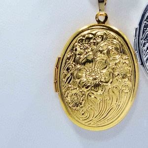 Floral Engraved Gold Plated Oval Locket Necklace By The Healing Gypsy