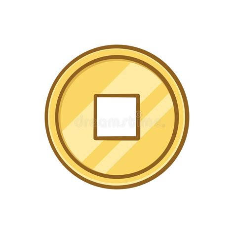 Chinese Ancient Antique Coin Vector Illustration Stock Vector
