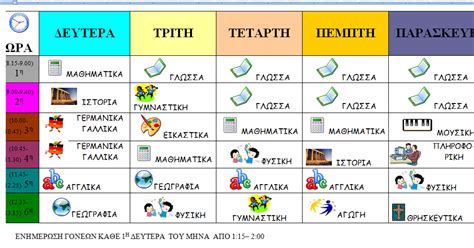Ε΄ ΣΤ ΤΑΞΗ 5ΟΥ Δ ΣΧ ΒΕΡΟΙΑΣ ΤΟ ΩΡΟΛΟΓΙΟ ΠΡΟΓΡΑΜΜΑ ΤΗΣ ΤΑΞΗΣ ΜΑΣ