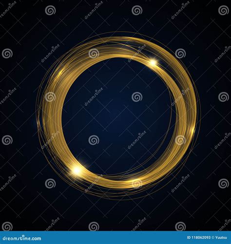 Round Shiny Golden Frame Design Stock Vector Illustration Of