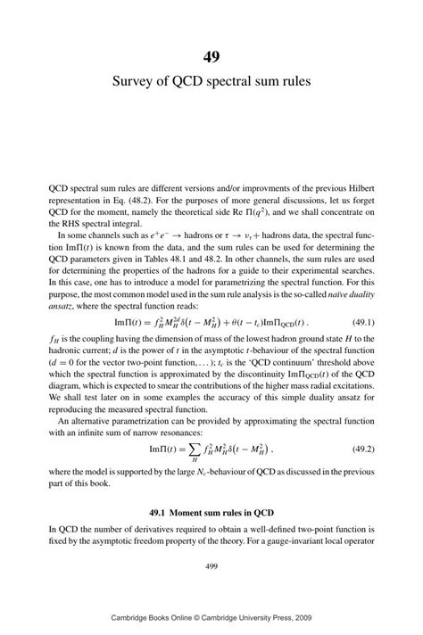 Survey Of Qcd Spectral Sum Rules Chapter 49 Qcd As A Theory Of Hadrons