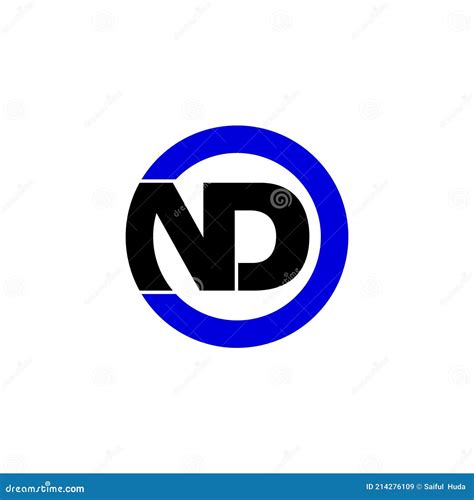 Letter Nd Simple Monogram Logo Icon Design Stock Vector Illustration