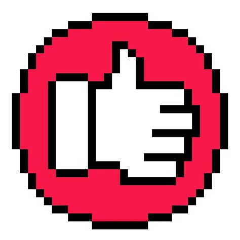Pixel Like Icon Hand Like On Pink Background Pixel Art 23642659 Vector