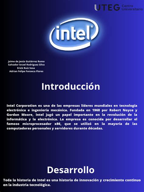 Proyecto Intel Pdf Intel Microprocesador