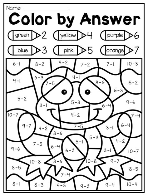 Color By Addition Kindergarten