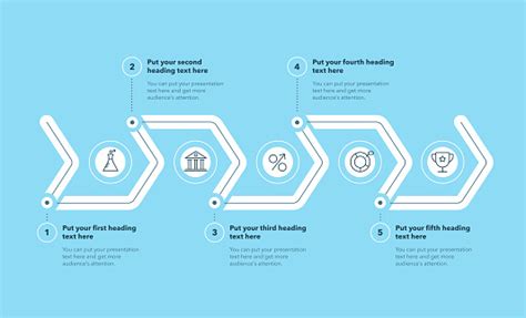 Horizontal Process Template With Five Steps Blue Version向量圖形及更多創新圖片