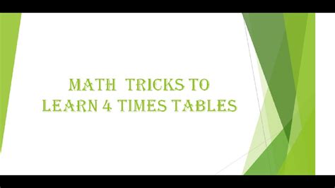 Math Tables Tricks Trail Youtube