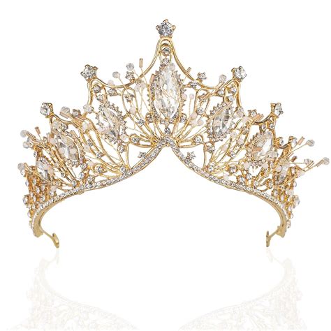 Buy Women Baroque Queen Crown Gold Princess Tiaras And Crowns Wedding Tiara And Crown For Bride