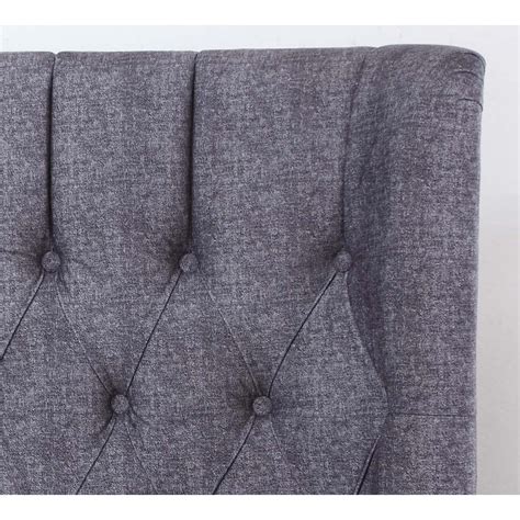 Genesis Linen Double Bed Dark Grey Belvic Furniture