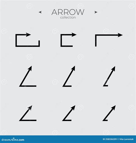 Line Arrow Icon Set Line Icons Collection Modern Vector Symbols