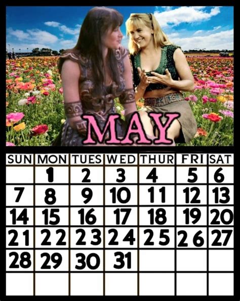 Xena Warrior Princess 2023 Calendar May Page Xena Warrior Princess