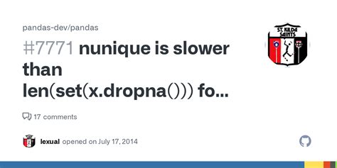 Nunique Is Slower Than Lensetxdropna For Smaller Series · Issue