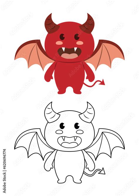 Evil Cute Vector Illustration Cartoon Isolated On White Background