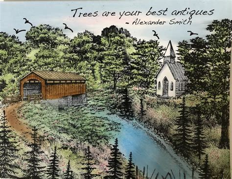 Diy Stationery Stamp With Covered Bridge Drawing Woodburned Covered