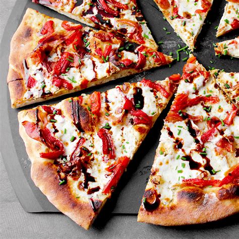 Prosciutto Pizza With Roasted Red Peppers And Balsamic Glaze Thursday