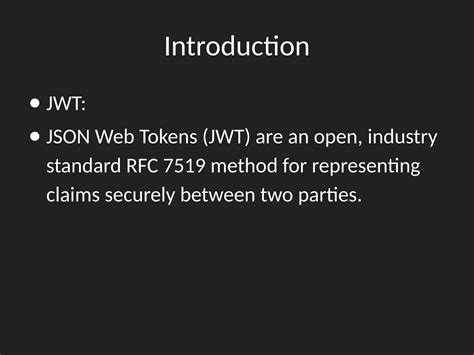 jwt presentation to show how jwt is better then session based