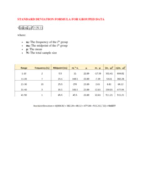 SOLUTION: Standard deviation and variance examples - Studypool