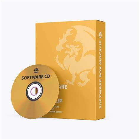 Premium Psd Software Box With Cd Mockup Design