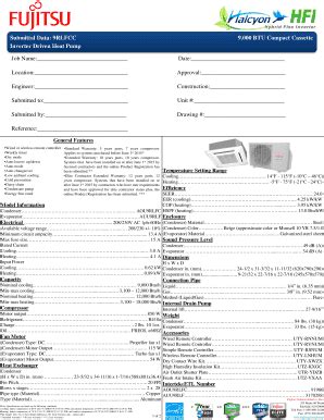 Fillable Online Submittal Data Rlfcc Btu Compact Cassette