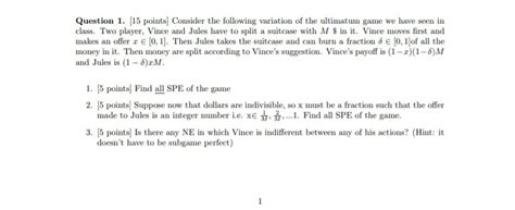 question 1 15 points consider the following