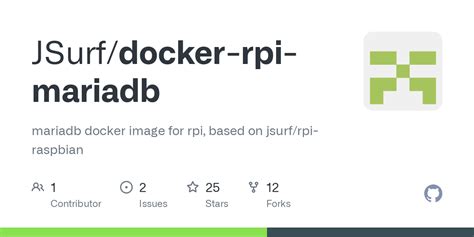 GitHub JSurf Docker Rpi Mariadb Mariadb Docker Image For Rpi Based