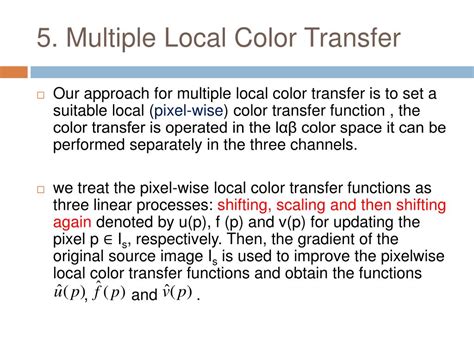 Ppt Example Based Multiple Local Color Transfer By Strokes Powerpoint
