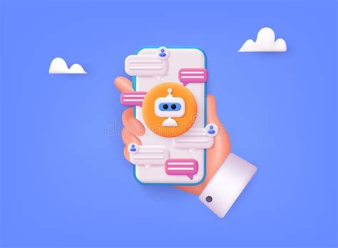 Smartphone With Chatbot Controlled Virtual Assistant 3d Web Vector