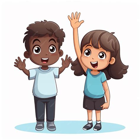 Premium Vector Boy And Girl Are Raising Hand Asking Question