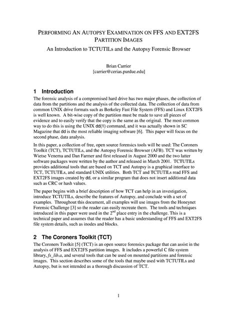 Performing An Autopsy Examination On Ffs And Brian Carrier Digital Evidence Fill Out And Sign