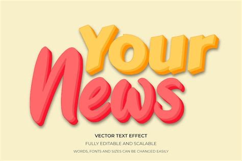 Premium Vector Vector Your News Editable 3d Text Effect For Illustrator