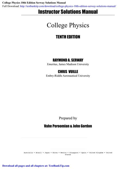 SOLUTION Serway Vuille College Physics 11th Physics