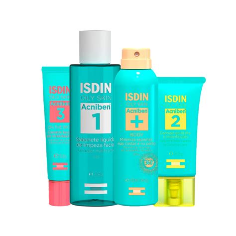 Kit Isdin Oily Skin Acniben Gel De Limpeza 208 G Gel Creme 412 G