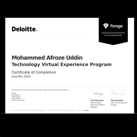 Mohammed Afroze Uddin On Linkedin Virtualinternship Deloitte Forageplatform