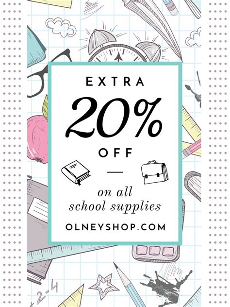 School Supplies Sale Ad With Stationery Drawings Online Poster Template Vistacreate