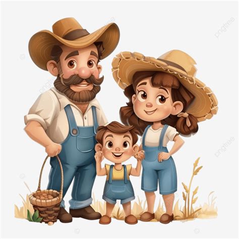 행복한 농부 가족 만화 캐릭터 농업 외양간 소년 Png 일러스트 및 이미지 에 대한 무료 다운로드 Pngtree