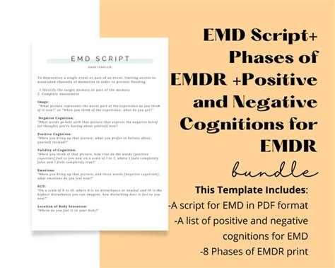 Emd Script Bundle Phases Of Emdr Negative And Positive Etsy