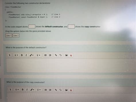 Solved Consider The Following Two Constructor Declarations Chegg Com