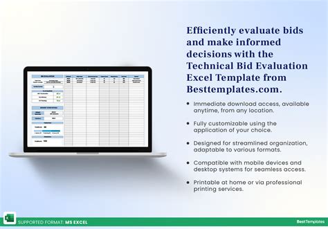Technical Bid Evaluation Excel Template Best Templates