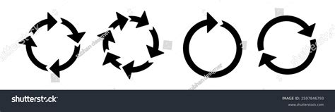 Circle Arrow Icon Set Circular Arrow Stock Vector Royalty Free Shutterstock