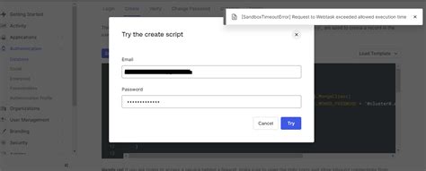 custom database mongodb scripts are getting timed out and real time