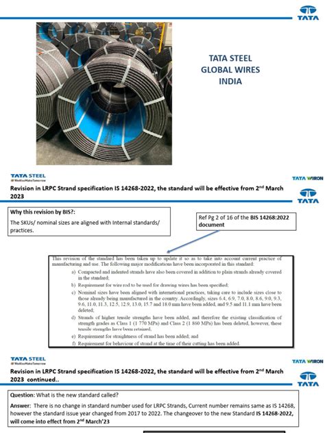 Is14268 2022 Tata Steel Global Wires India Information Pack Pdf