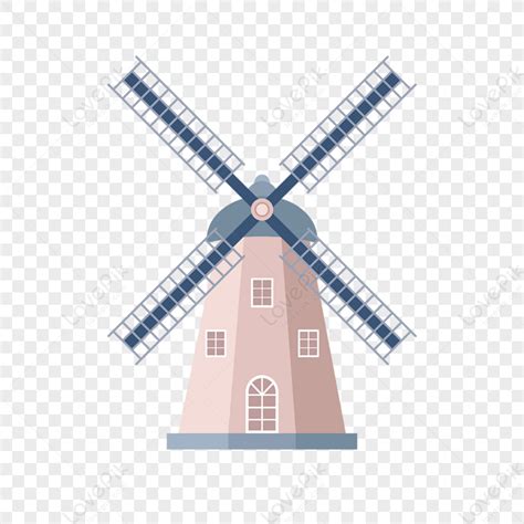 베이지 색 풍차 클립 아트푸른아름다운 Png 일러스트 무료 다운로드 Lovepik