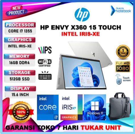 Promo Hp Envy X Touch I Gb Gb Ssd Iris Xe W Fhd Ips Diskon Di Seller