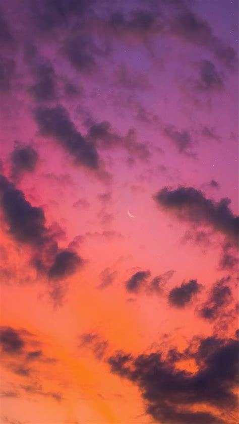 Aesthetic Sky Wallpaper With Sunset And Stars
