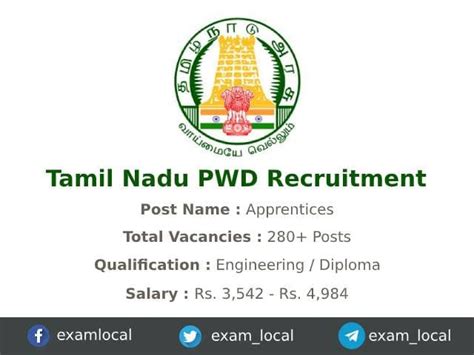 Tn Pwd Recruitment 2020 280 Apprentices Jobs