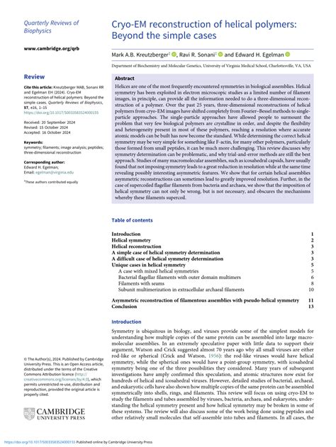 Pdf Cryo Em Reconstruction Of Helical Polymers Beyond The Simple Cases